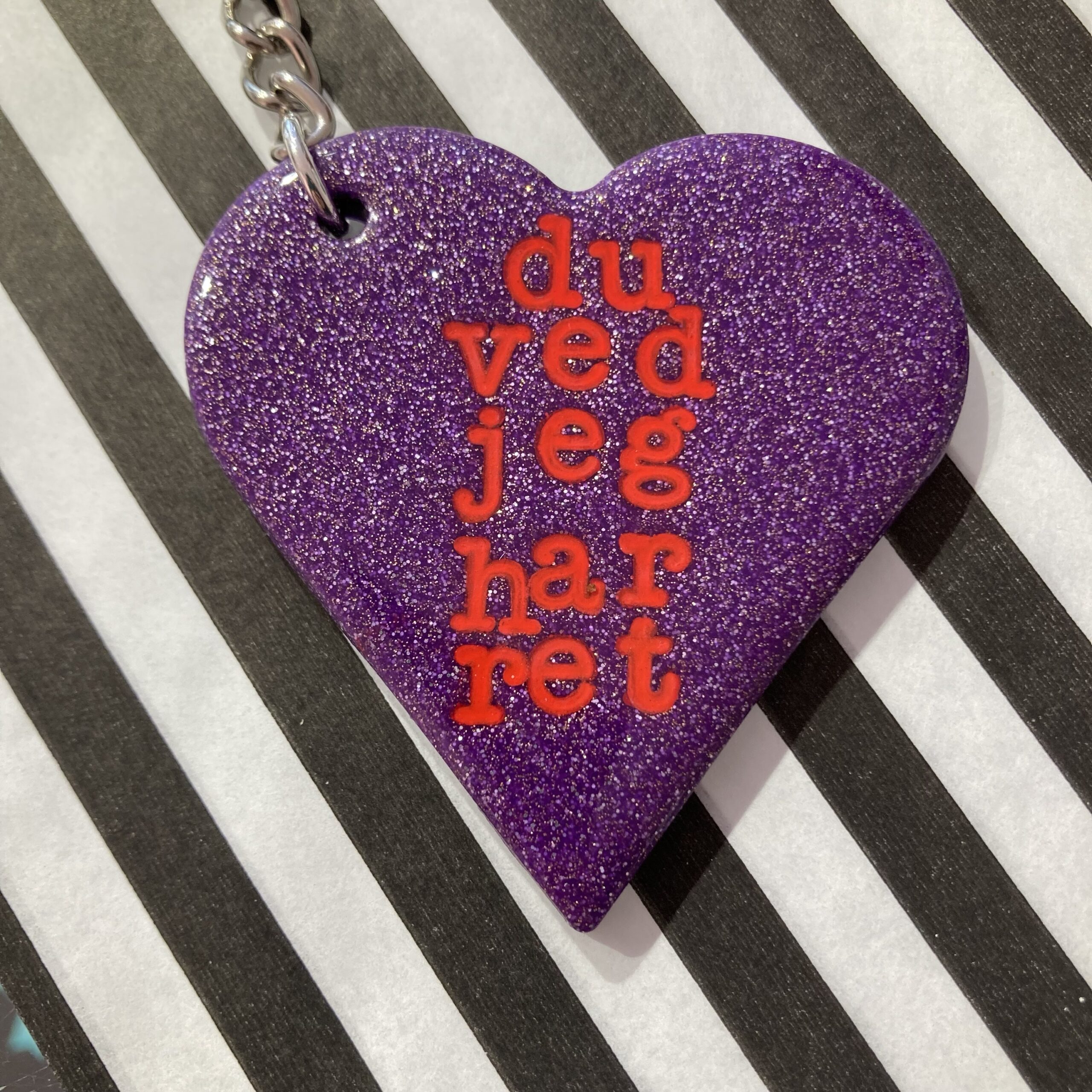 Du ved jeg har ret stort hjerte nøglering - Kritisk Pynt